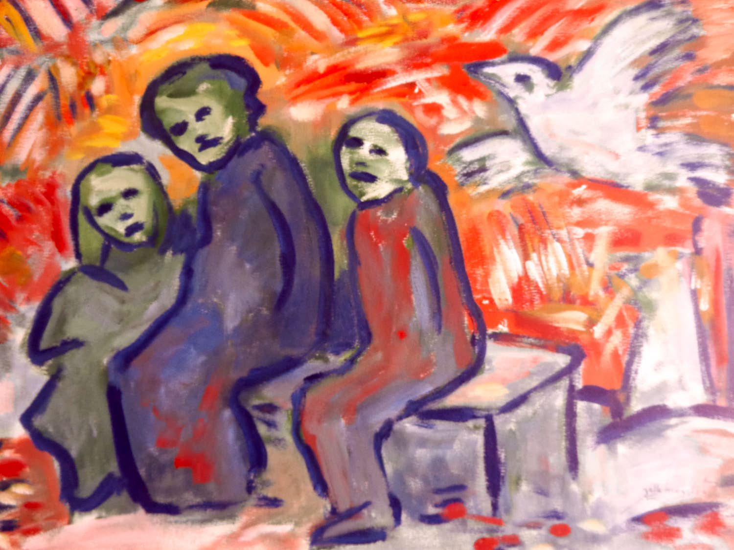 Jelle Hoogstra FIGUREN OLIEVERF OP PAPIER 52x73cm SIG Verkauft jelle-hoogstra-figuren-olieverf-op-papier-52x73cm-sig-verkauft